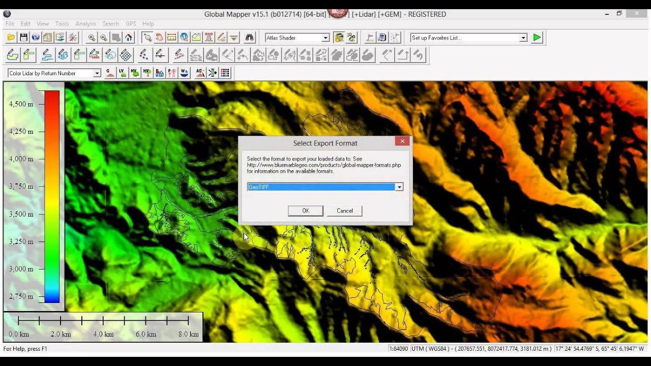 Genera fácilmente un modelo DSM con archivos LAS en Global Mapper